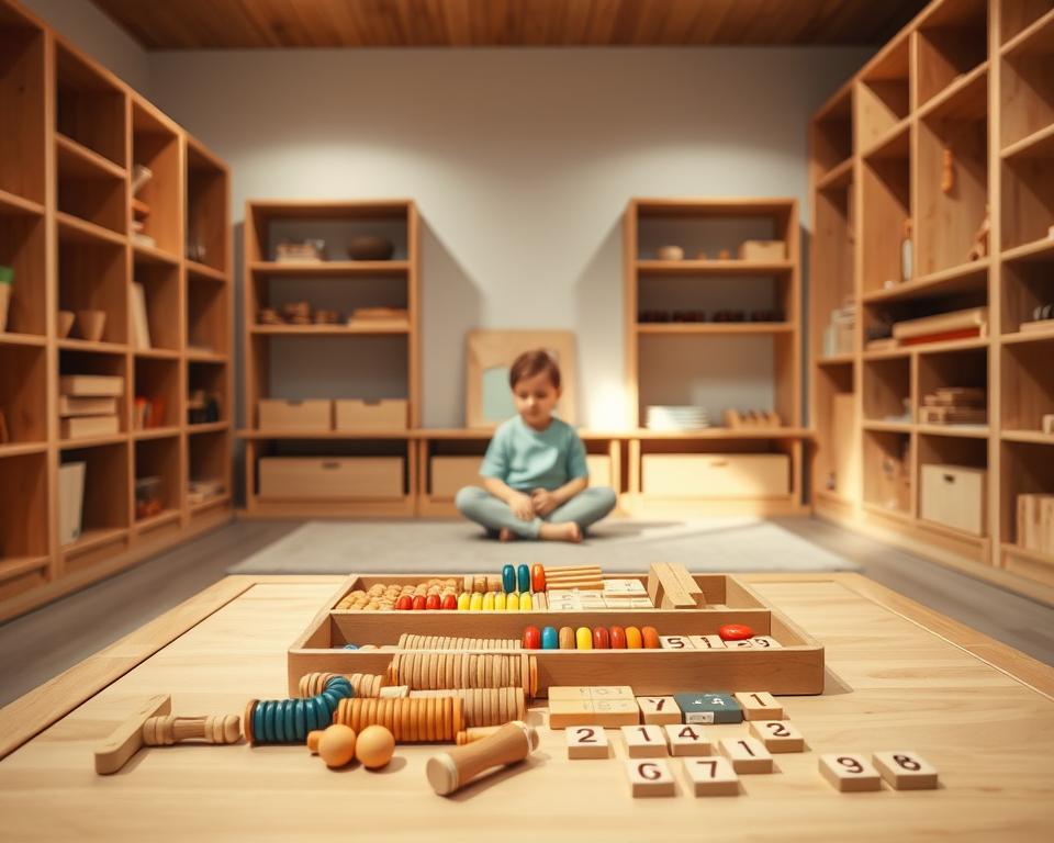 Wooden Math Materials in Montessori