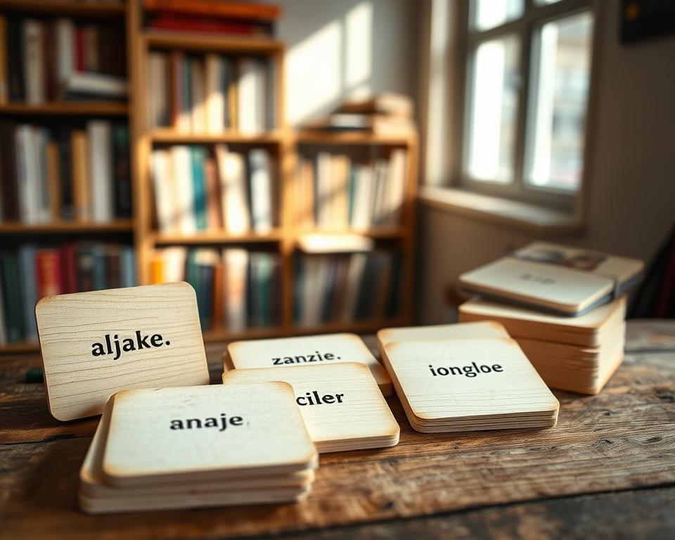 Language Learning with Wooden Cards